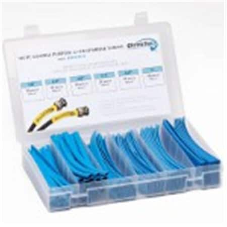Techflex Heat Shrink Tube Kit, 2:1 I.D. Shrink Ratio, Blue, 6 in, 110 PK HSK2-BL-K | Zoro